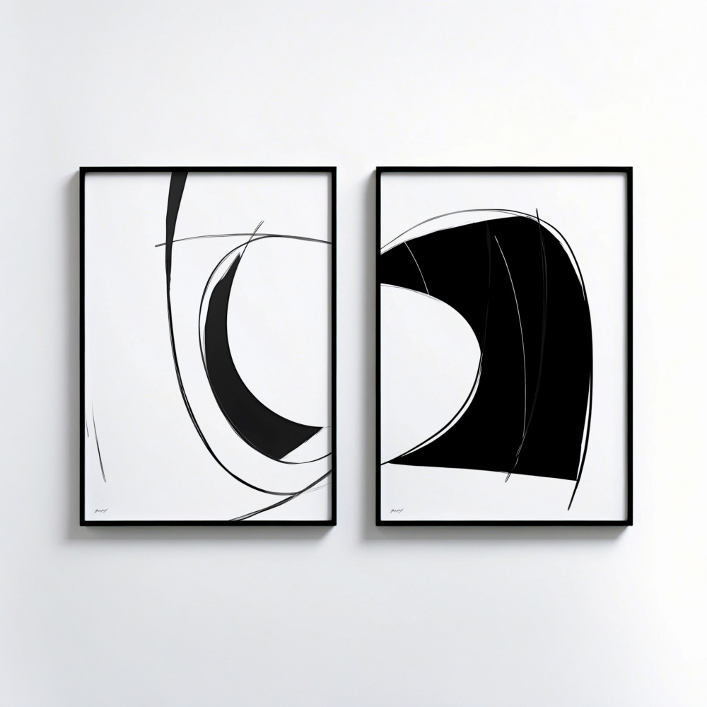 Minimalist Diptych Wall Art | Abstract Line Art Prints | Print Studio