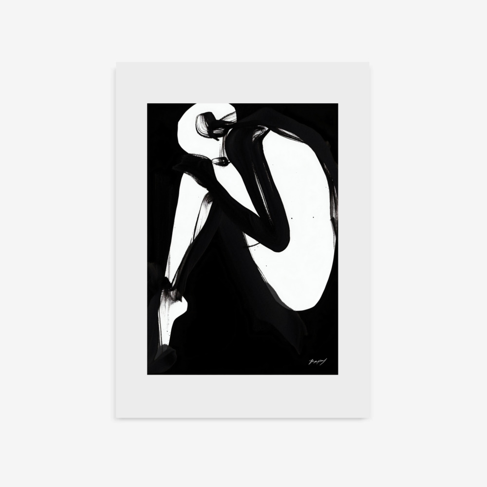 Expressive Figure Art Print | Black and White Abstract Wall Decor